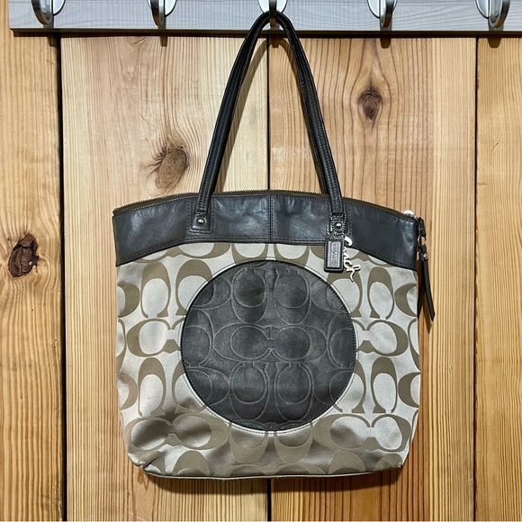Coach | Bags | Coach Laura Signature Tote Bag In Khaki Brown Canvas ...